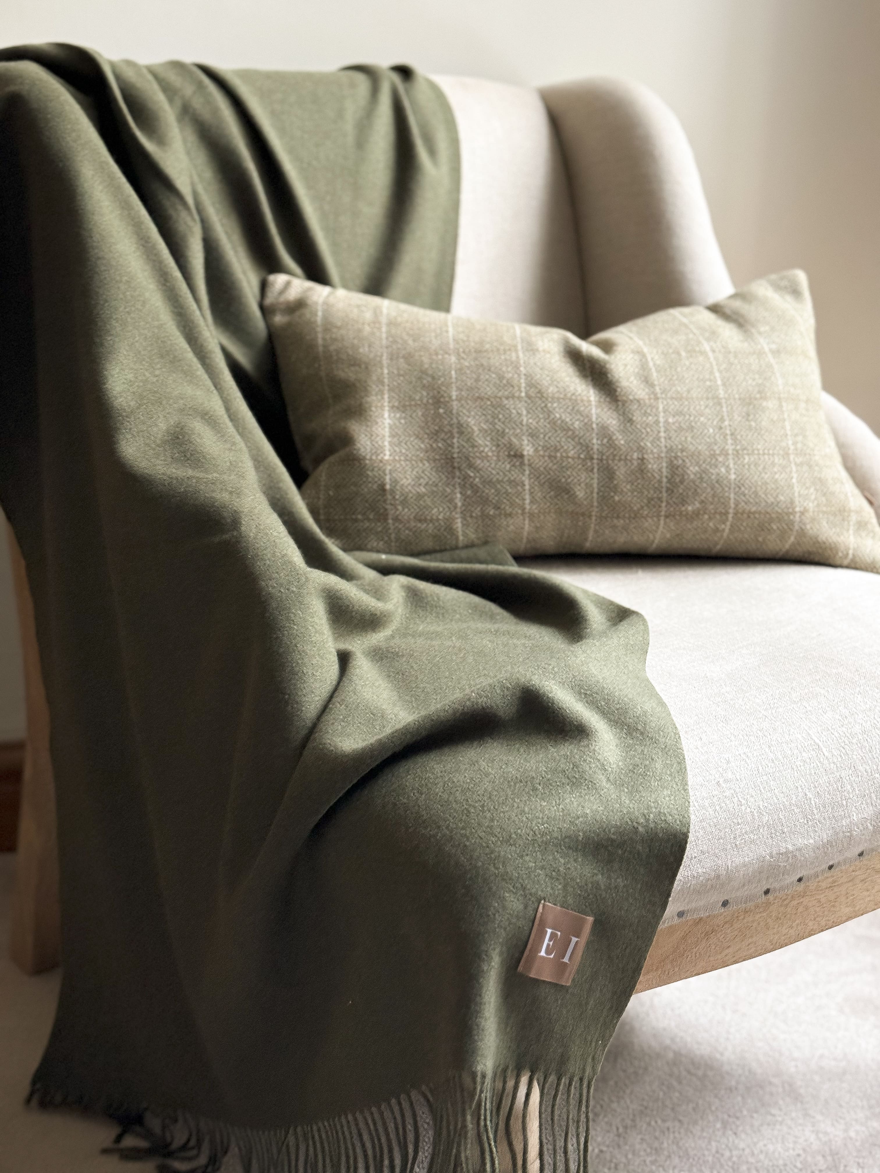 Della Olive Decorative Throw • Ellenvale Interiors