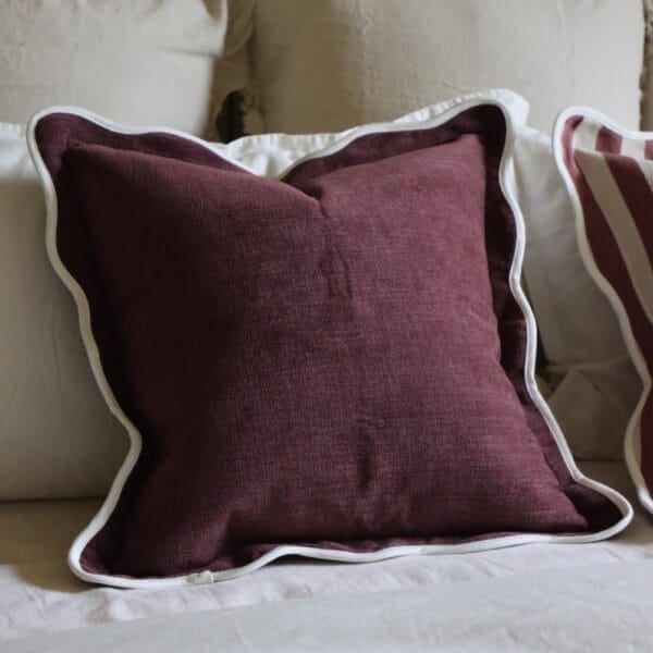 Chloe Plum Scalloped Edge Cushion • Ellenvale Interiors
